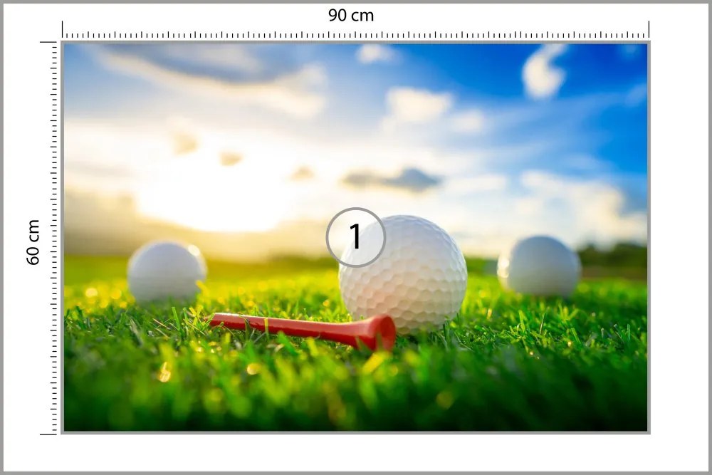 Fototapeta 3D Golfové Míčky Hladký vinyl 104x70.5