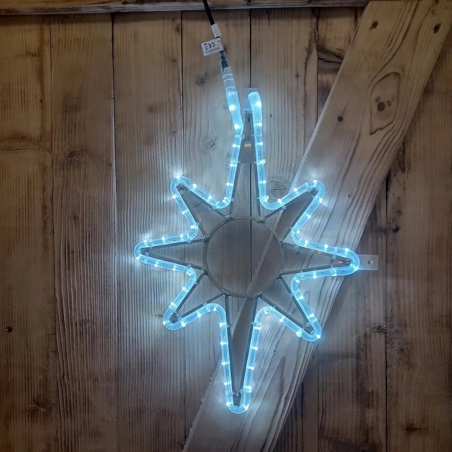 Easy Fix 2D LED světelná hvězda X., 67 × 100 cm, ledově bílá, závěsná, hliník