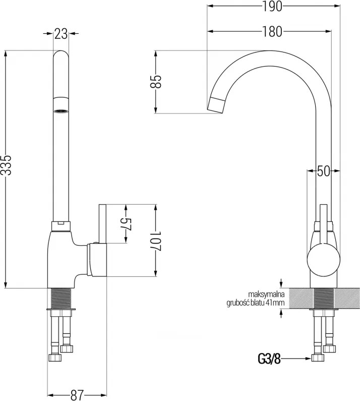 Mexen Pablo, granitový dřez 752x436x161 mm, 1-komorový a černá baterie Telma, šedá, 6510-71-670200-70