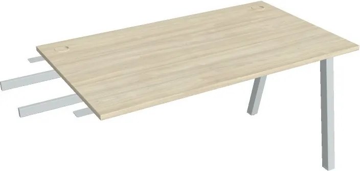 Hobis Kancelářský stůl k řetězení Hobis USA 1400RU, deskaakát, bílá RAL 9016