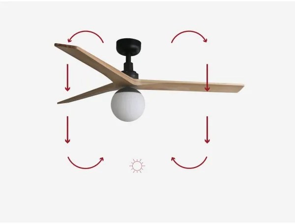 FARO 34283-11L - Stropní ventilátor KLIM M 1xE27/15W/230V borovice/černá + DO