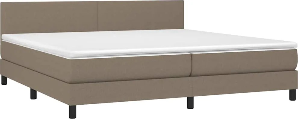 Box spring postel s matrací a LED taupe 200x200 cm textil 3133025