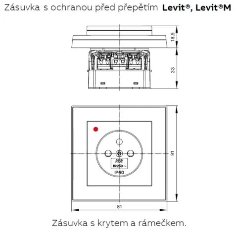 ABB Levit zásuvka bílá/ledová bílá 5599H-A02357 01 s přepěťovou ochranou