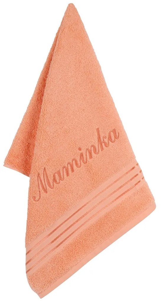 Bellatex Froté ručník s výšivkou Maminka lososová