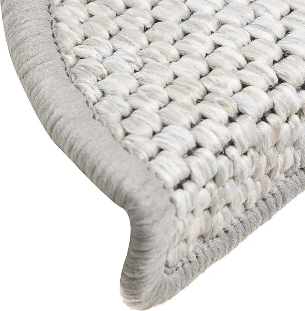 Samolepící nášlapy na schody vzhled sisal 30ks 56x17x3cm béžové 3365858