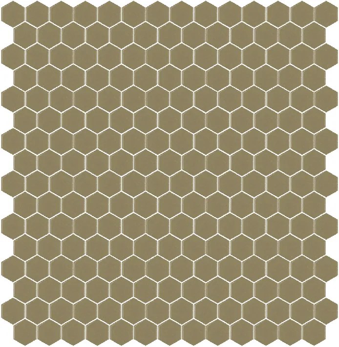 Hisbalit Skleněná mozaika hnědá Mozaika 328A SATINATO hexagony 2,3x2,6 (33,33x33,33) cm - HEX328ALH