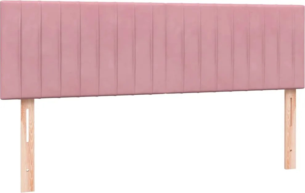 Box spring postel s matrací a LED růžová 160x210 cm samet 3317084
