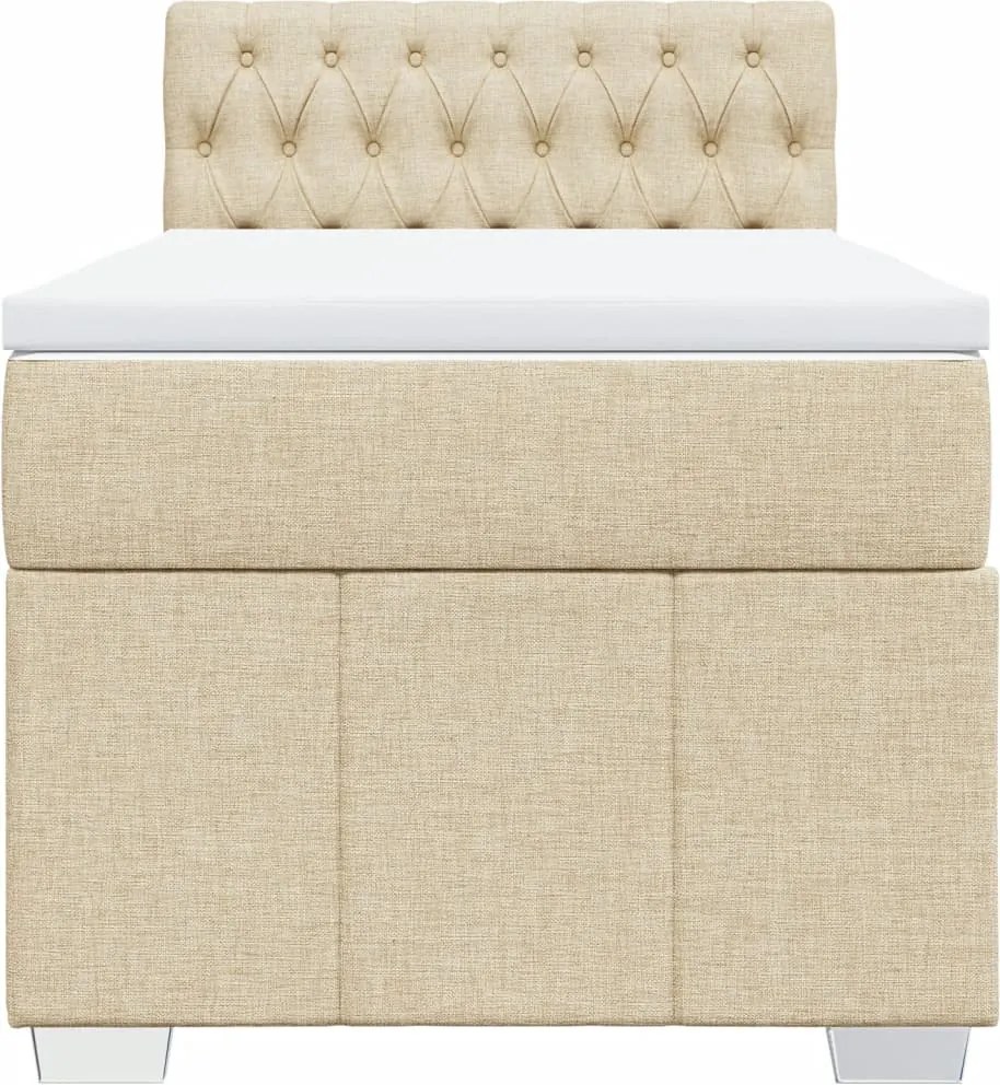 Box spring postel s matrací krémová 80 x 200 cm textil 3286907