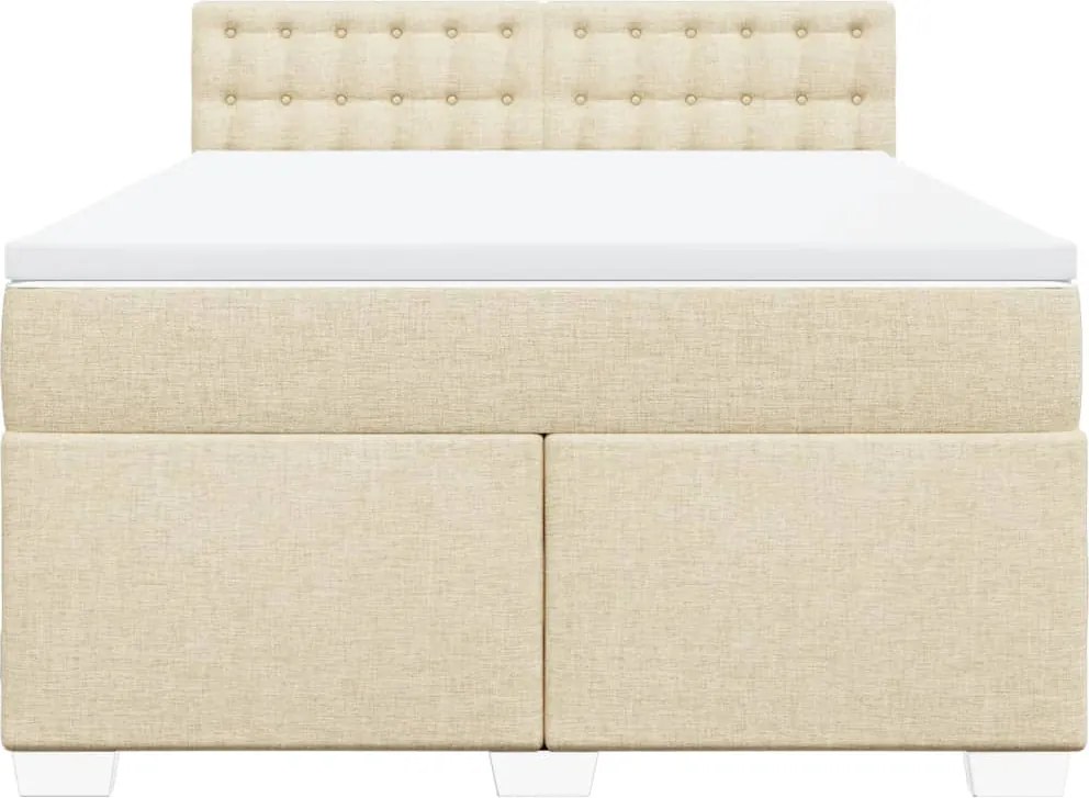 Box spring postel s matrací krémová 140x200 cm textil 3288230