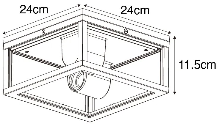 Průmyslové stropní svítidlo rezavě hnědé IP44 2-světlo - Charlois