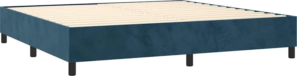 Box spring postel s matrací tmavě modrá 200x200 cm samet 3129115