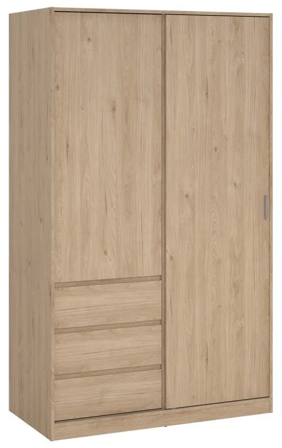 Šatní skříň v dekoru dubu s posuvnými dveřmi v přírodní barvě 119x200x60 cm Naia – Tvilum