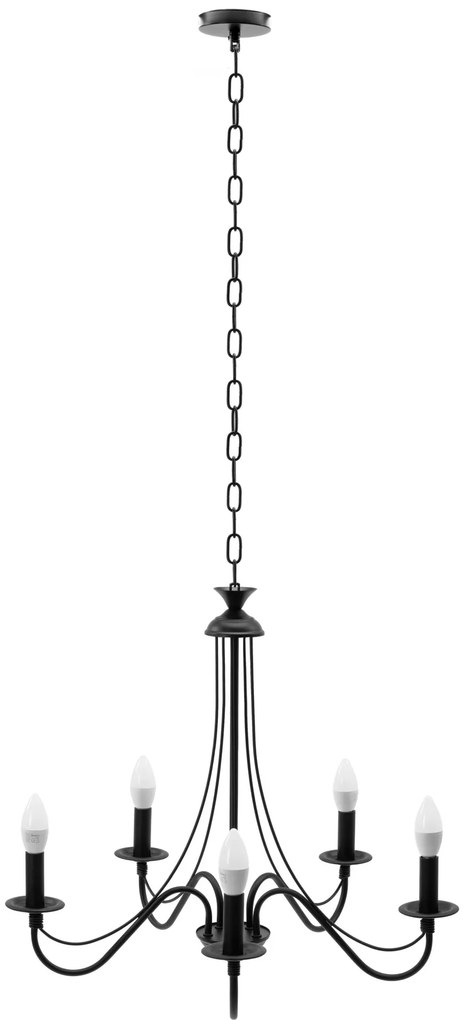Toolight - Závěsné svítidlo 5xE14 60W APP210-3CPR, černá, OSW-08146