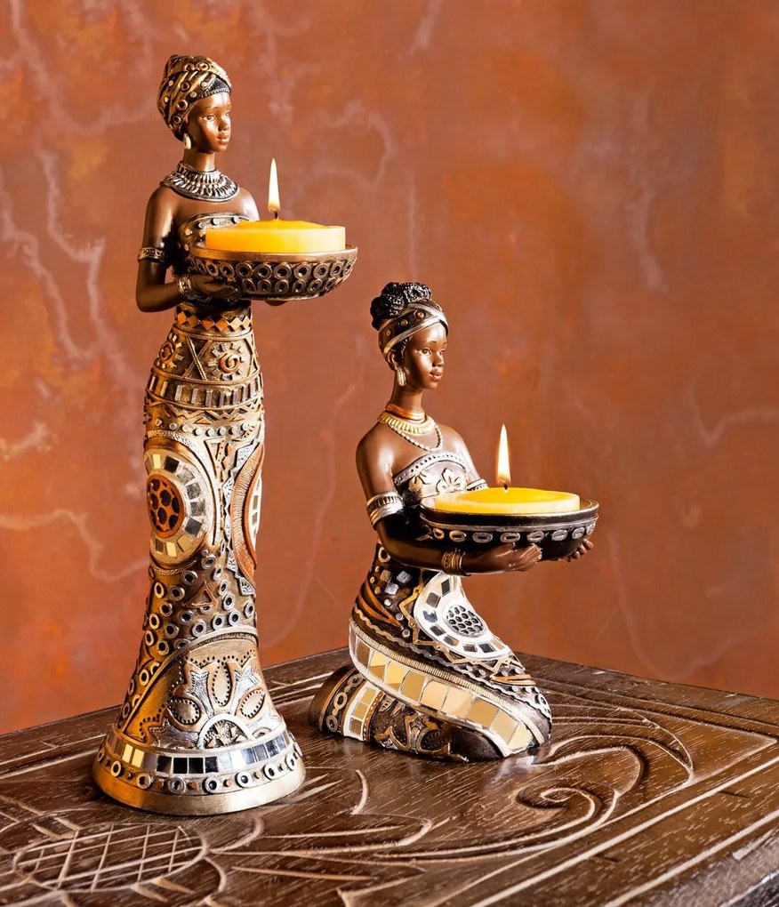 Sada dekoračních sošek Afrika, 2 ks