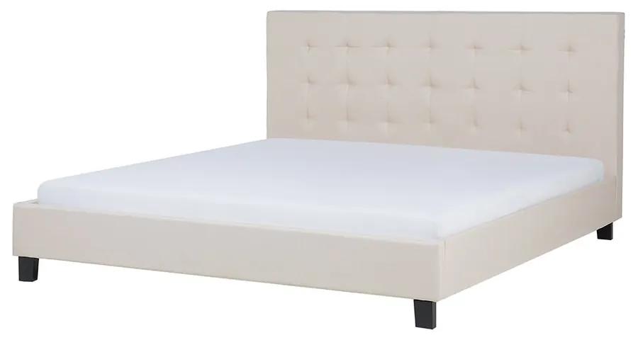 Čalouněná béžová postel 180x200 cm - LA ROCHELLE