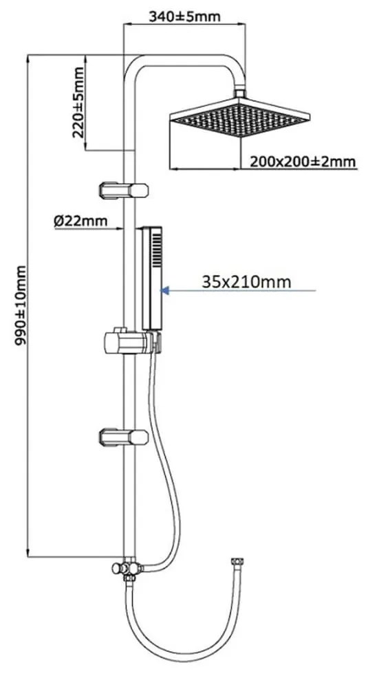 SCHÜTTE Dvojitá sprchová hlavice TOKYO čtvercová - Default Title