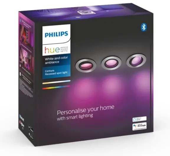 Philips - SADA 3x LED RGB Stmívatelné podhledové svítidlo Hue 1xGU10/5,7W/230V