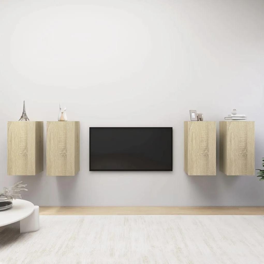 vidaXL TV skříňky 4 ks dub sonoma 30,5 x 30 x 60 cm kompozitní dřevo