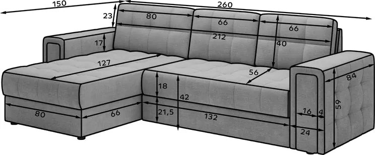 Rohová rozkládací sedací souprava BLENVI 260 cm Lukso 35 zelená univerzální