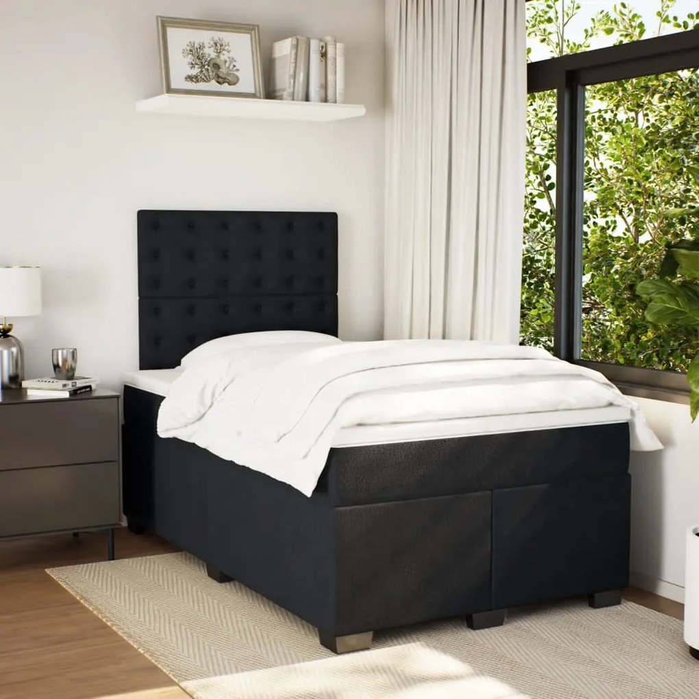 Box spring postel s matrací černá 120 x 200 cm samet 3293196
