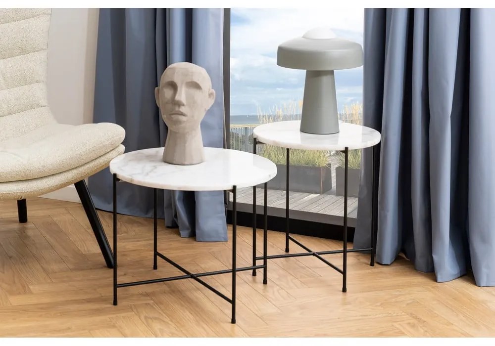 Kulatý odkládací stolek s mramorovou deskou ø 42 cm Avila – Actona