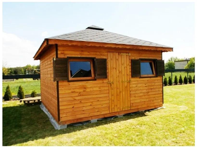 Dřevěný zahradní domek KLASIK C s dřevníkem bez terasy Osobní odběr/vlastní doprava bez montáže