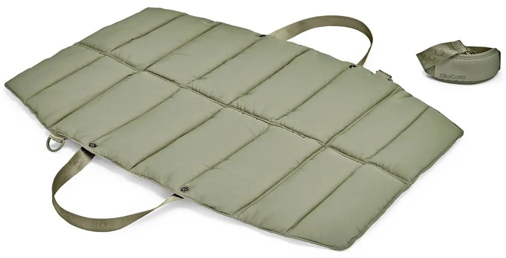 Cestovní deka pro psy MiaCara Strada olivová Velikost: S - 66 x 86 x 2,5 cm