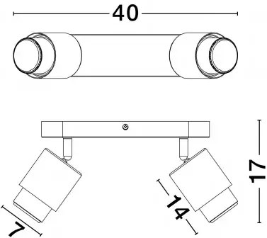 LED nikl designové stropní svítidlo Ison 2
