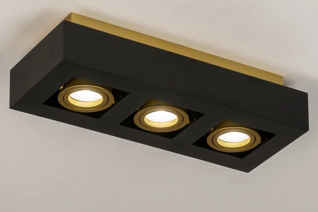 Stropní LED svítidlo Rivolli Black and Gold 3