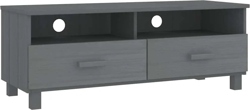 TV stolek HAMAR tmavě šedý 106 x 40 x 40 cm masivní borovice 340470