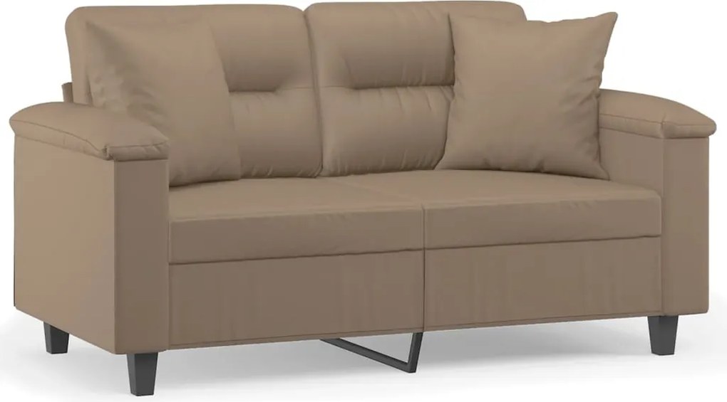 2místná pohovka s polštáři cappuccino 120 cm umělá kůže 3200987