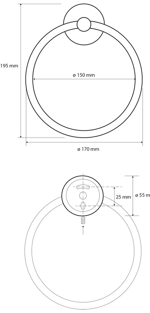 Sapho X-ROUND WHITE držák ručníků kruh, bílá - XR411W