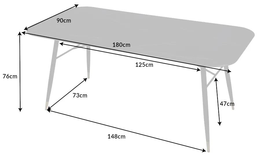 Jídelní stůl PALLAS 180 cm Dekorhome Černá