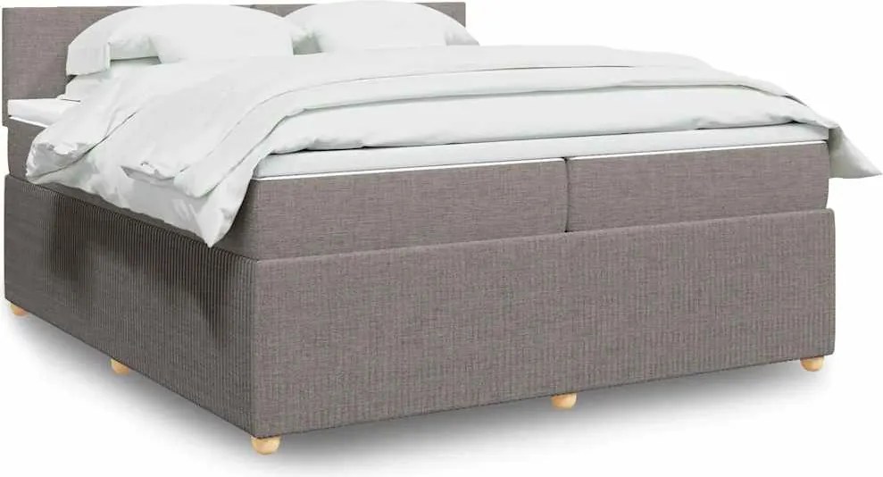 Box spring postel s matrací taupe 200x200 cm textil 3287560