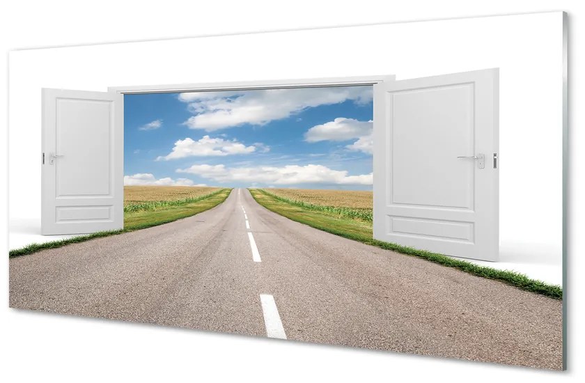 akrylový obraz Polní cesta 3d dveře 125x50 cm