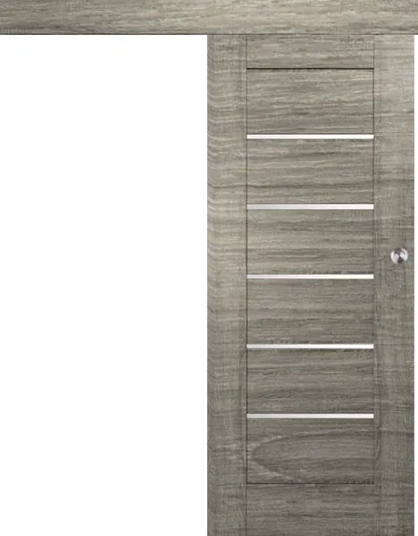 posuvné interiérové dveře na stěnu vasco doors IBIZA model 6 Průchozí rozměr: 70 x 197 cm, Orientace dveří: Levé dveře, Dekor: Dub riviera