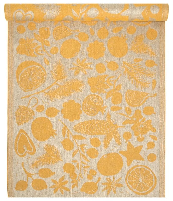 Lněný běhoun Talven Tuoksut 46x150, len-oranžový