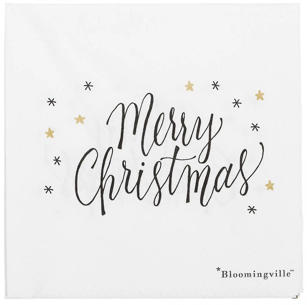 Bloomingville Vánoční ubrousky Noel white, bílá barva, papír
