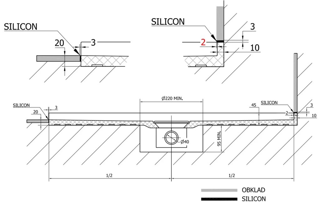Polysan MIRAI sprchová vanička z litého mramoru, obdélník 100x90x1,8 cm, levá, bílá, 73171