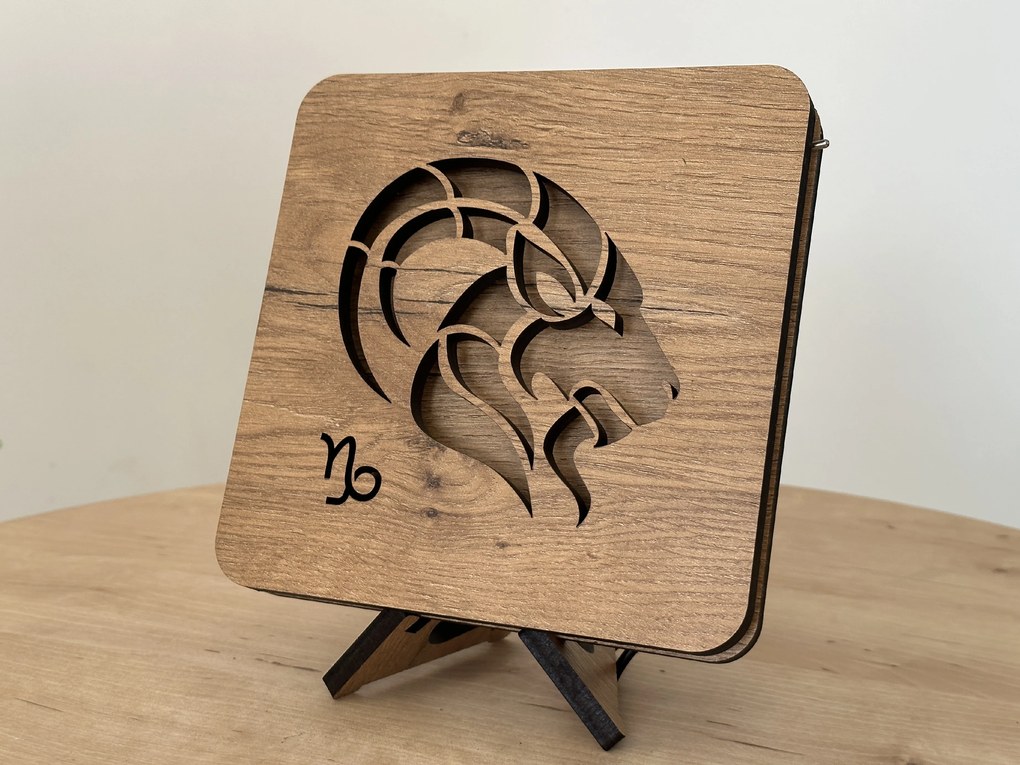 Li-Go Znamení "Kozoroh" lampa 19x19 cm provedení povrchu: dub