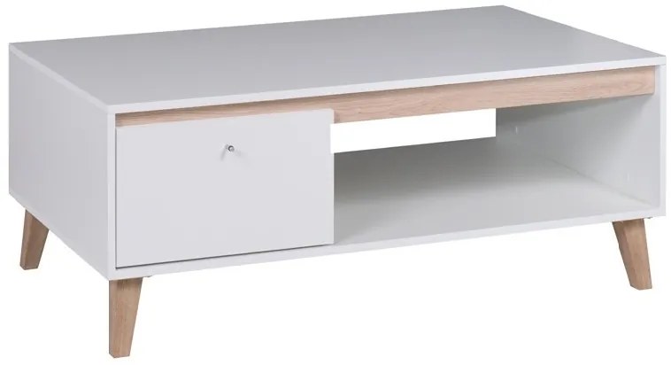 Stylový konferenční stolek OVIEDO - bílá matná/san remo světlá