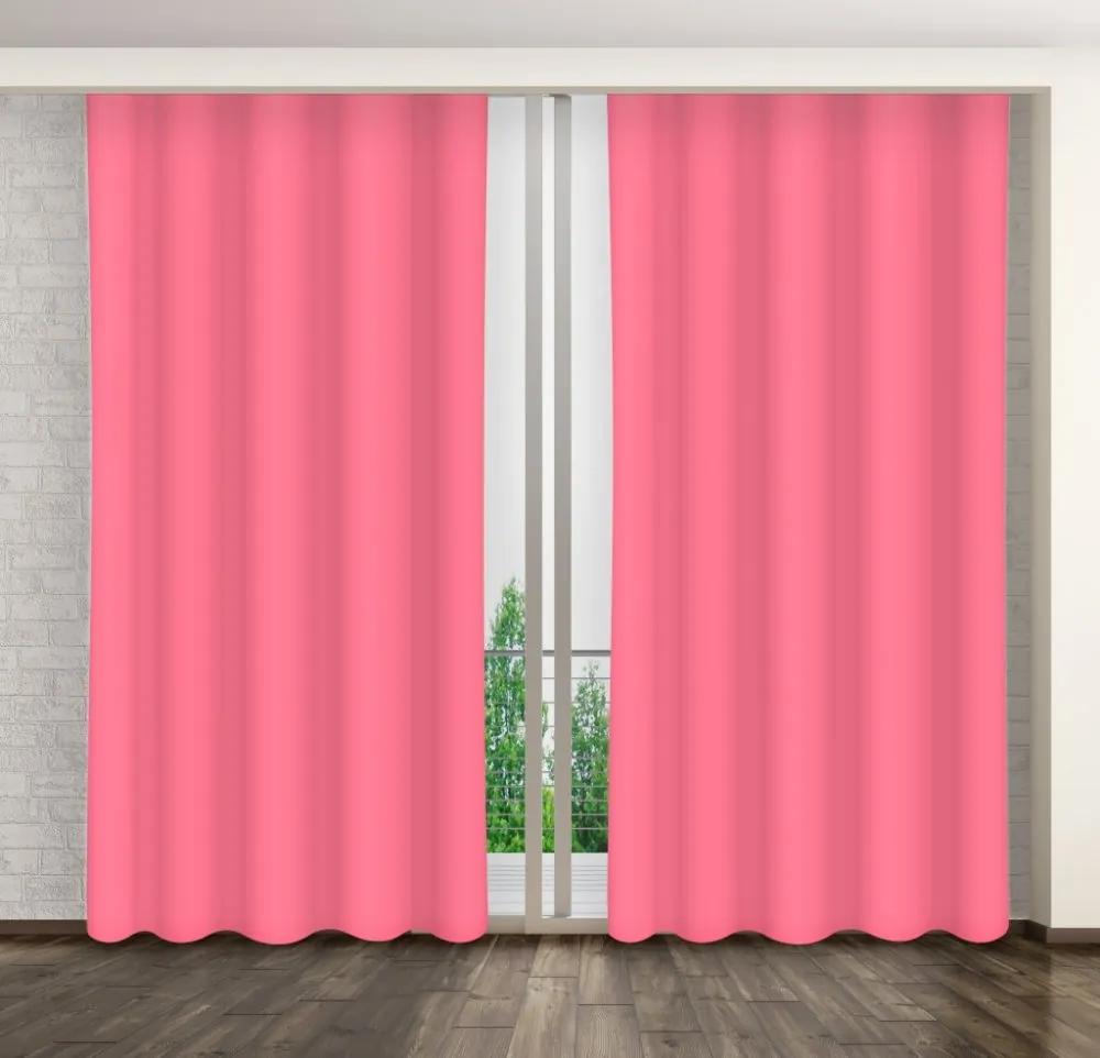 Moderní jednobarevné závěsy růžové barvy Délka: 260 cm