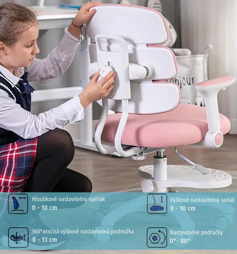 Dětská rostoucí židle Neoseat KIDDY THREE — látka, pratelný potah, tyrkysová (rozbaleno)