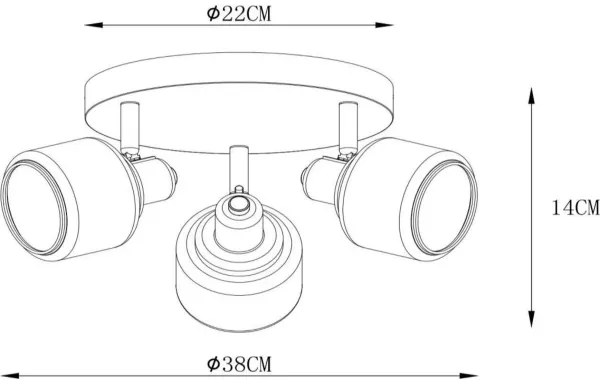 Lucide 77979/13/02 - Bodové svítidlo BJORN 3xE14/40W/230V zlatá