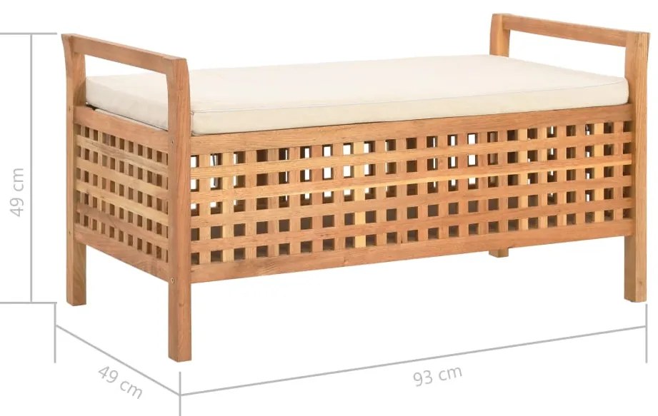 Úložná lavice Bosler - masivní ořechové dřevo | 93x49x49 cm