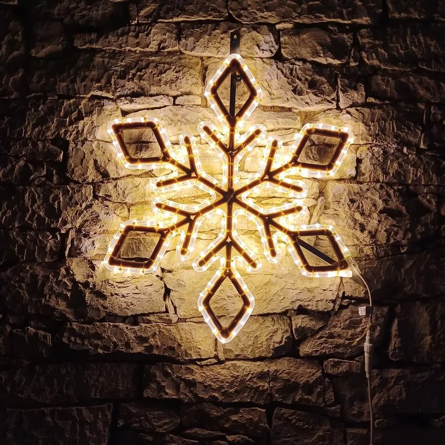 Easy Fix 2D LED světelná vločka IX, 72 × 72 cm, teple bílá, závěsný, 3D tisk