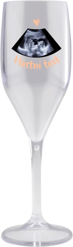 Personalizovaná nerozbitná prosecco sklenice s ultrazvukem