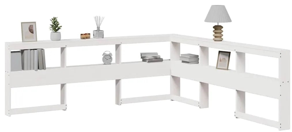 Regálová knihovna ve tvaru L 80 cm masivní borové dřevo