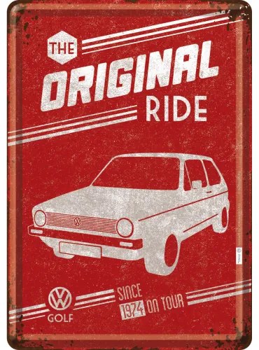 Postershop Plechová pohlednice - VW Golf (The Original Ride)