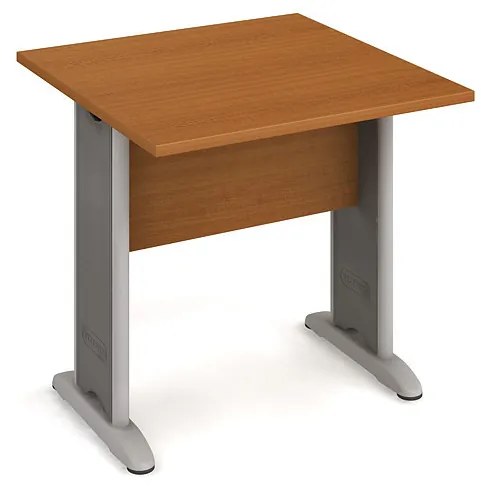 Stůl jednací rovný 80 cm - Hobis Cross CJ 800 Dekor stolové desky: třešeň, Dekor lamino podnože: třešeň, Barva nohou: Stříbrná